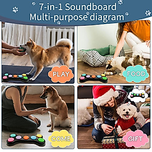 Dog Buttons for Communication with Sticker,7 in 1 Voice Recording Button,Dog Talking Buttons,Pet Buttons,Dog Training & Behavior Aids,Train Your Dog to Voice What They Want