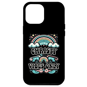 iPhone 13 Pro Max CHRISTY Vibes Only Cute Retro Girls CHRISTY Name Case