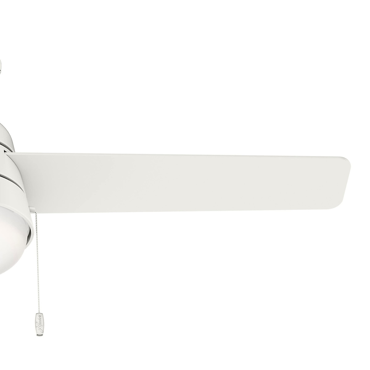 Hunter Fan Company, 50378, 52 inch Aker Fresh White Ceiling Fan with LED Light Kit and Pull Chain