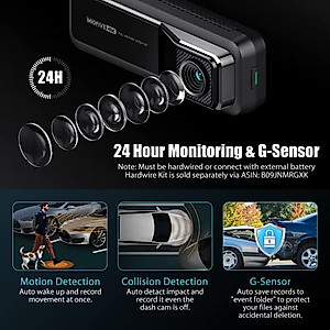 Miofive Car Dash Cam with GPS and Speed – 4K Front Dash Camera with 5G WiFi, 2160P UHD Recorder, Built-in 64G eMMC Storage, Night Vision, G-Sensor, Motion Detection and Parking Mode with Time Lapse