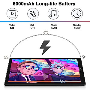 Tablet 10 inch, Android 11.0 GMS Tablets with 4GB RAM 64GB Storage, 128GB Expandable, Quad Core, 10" 1280x800 IPS HD Screen, 6000mAh Battery, 13 MP Camera Support 5.0 Bluetooth, GPS, Dual Wifi 5G＆2.4G
