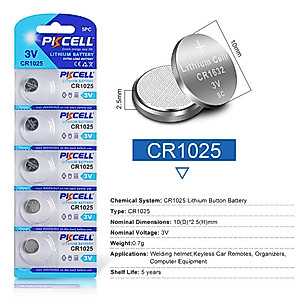 PCELL Cr1025 Br1025 10255 3V Lithium Batteries 25Pcs 5 Cards