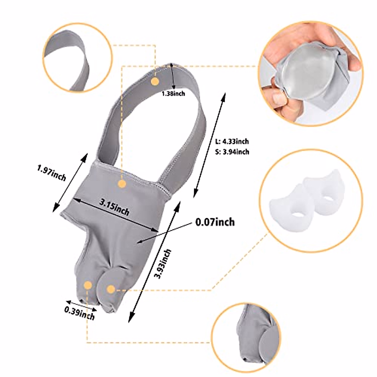 FSHERO Bunion Corrector for Women,Toe Straightener Pain Relief Socks,Bunion Splint,Non-Surgical Hallux Valgus Corrector for Day and Night(Large,Skin)