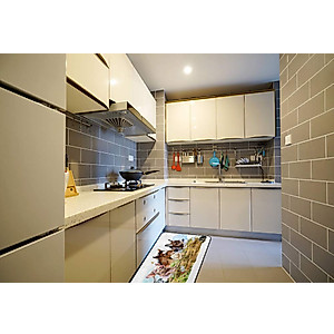 ZHIMI Kitchen Rug Non-Slip ﻿Cute Farms Animal Set Kitchen Mat Runner Area Carpet Floor Mat Microfiber Comfort Standing Entry Rug 39" x 20"