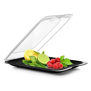 TATAY Cold Cuts & Meats Storage Fresh, BPA Free, Reusables, Stackables, Dishwasher & MWO, Black, 1 Piece, Measures 17 cm x 3.2 cm x 25.2 cm, (1180127)