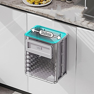 Foldable Hanging Trash Can,Upgrade Hanging Kitchen Trash Can, Kitchen Trash Can 13+ Gallon,Foldable Waste Bin for Kitchen, Collapsible Hang Small Plastic Garbage Can for Cabinet/Car/Bedroom (Green)