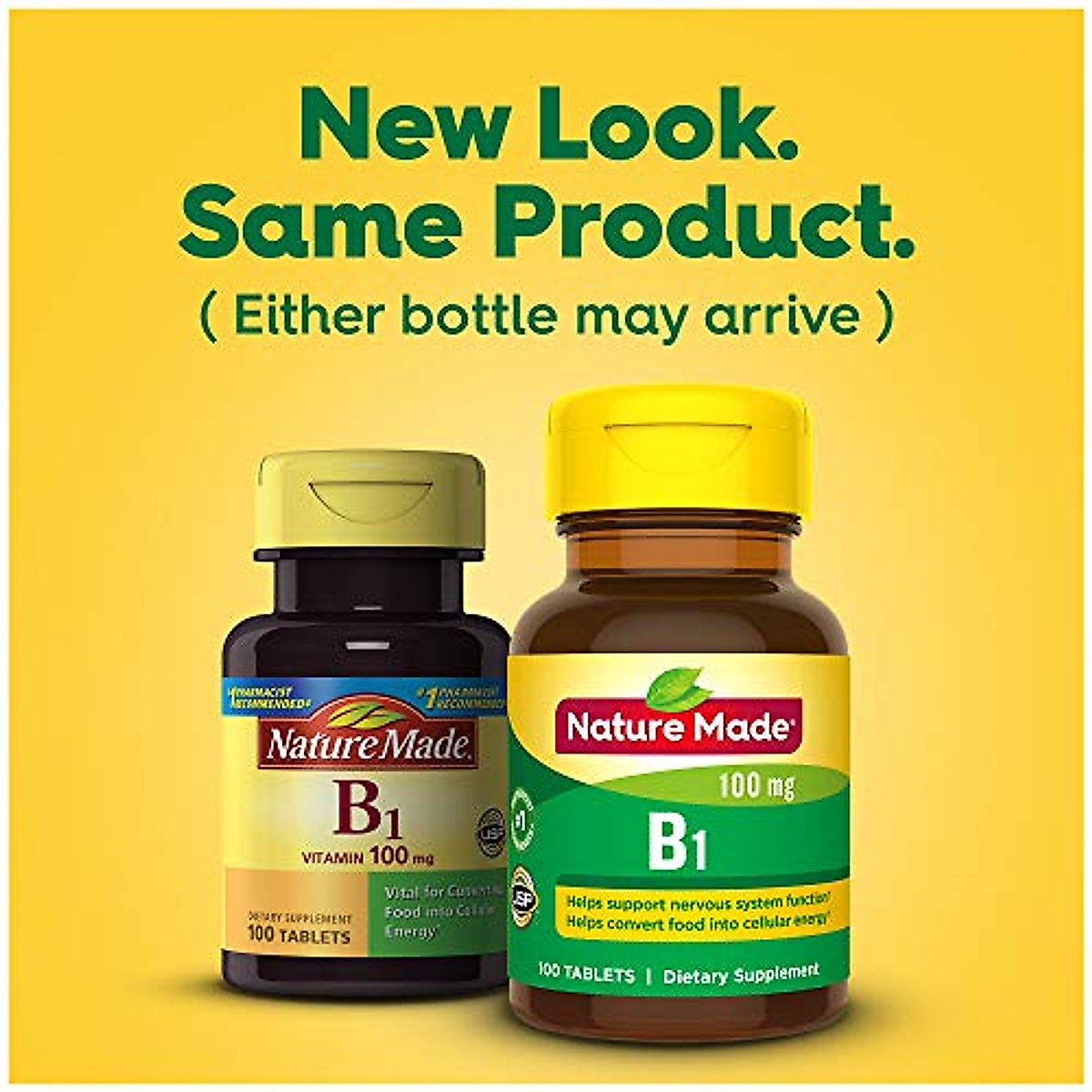 Nature Made Vitamin B1 100 mg, Dietary Supplement for Energy Metabolism Support, 100 Tablets, 100 Day Supply