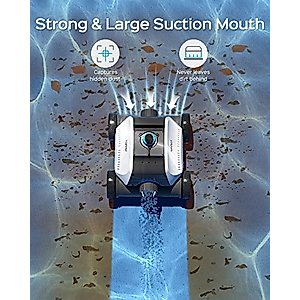 WYBOT Sophisticated Cordless Robotic Pool Cleaner, with 130mins Working Time, Pool Vacuum for Above Ground Pools, Strong Suction, LED Indicator, Ideal for Pools Up to 1300 Sq.ft