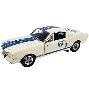 1965 Shelby GT 350R #7 "Stirling Moss White with Blue Stripes Limited Edition to 516 Pieces Worldwide 1/18 Diecast Model Car by Acme A1801814