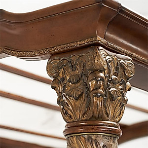 Michael Amini Villa Valencia Cal. King Wood Canopy Bed - Classic Chestnut