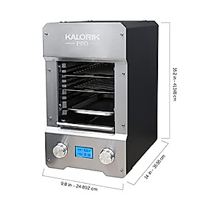 Kalorik® Professional Electric Smokeless Indoor Grill, Restaurant Quality 1500°F Searing, Premium Steak House Style with Perfect Caramelization, Digital LCD Display, Time & Temperature Control, 6 Accessories, 1600W, Easy Clean, Stainless Steel