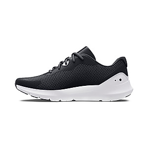 Under Armour Men's Surge 3, Black/White, 10 Medium US