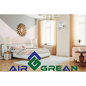 AirGrean Pro Oscillating Wall Mount Fan (16''), white