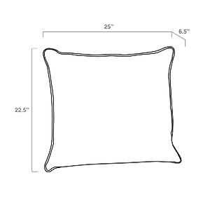 Arden Selections Outdoor Deep Seat Pillow Back, 2 Pack, 25 x 22.5, Rain-Proof, Fade Resistant 25 x 22.5, Sapphire Blue Leala