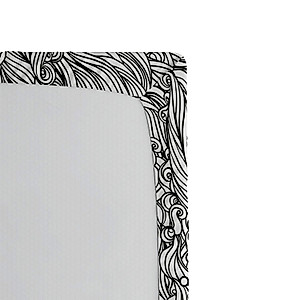 Ambesonne Ethnic Fitted Sheet, Mandala Inspired Art Hand Drawn Paisley Pattern Boho Native, Bed Cover with All-Round Elastic Deep Pocket for Comfort, Twin XL Size, Black and White