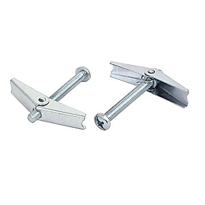 uxcell 5/16-inch X 3-inch Male Thread Spring Loaded Hollow Wall Round Head Toggle Bolt 5pcs