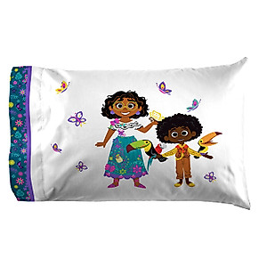 Jay Franco Disney Encanto Sister Magic Twin Sheet Set - 3 Piece Set Super Soft and Cozy Kid’s Bedding - Fade Resistant Microfiber Sheets (Official Disney Product)