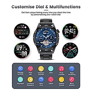 LIGE Smart Watch for Men with Bluetooth Answer/Make Call/Voice Speaker, Android iOS Smartwatch 1.32" Full Touch Screen IP67 Waterproof Fitness Tracker Watch with Heart Rate Sleep Monitor