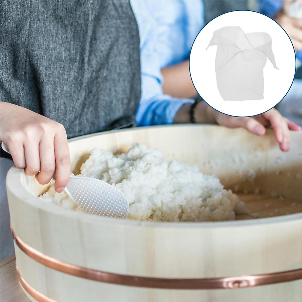 Veemoon Sushi Rice Cooking Net Bag: Rice Cooker Napkin Kitchen Steamer Basket Mesh Liner Sushi Rice Cooking Napkin Cooking Steam Cloths for Home Kitchen Cooking