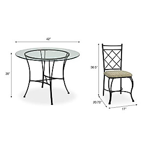 Dorel Living Jersey 5-Piece Dinette, Black/Beige