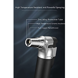 Hovico Butane Torch,Professional Culinary Blow Torch Lighter with Safety Lock,Refillable Kitchen Torch Lighter,for BBQ, Creme Brulee, Baking, Crafts (Butane Gas Not Included)