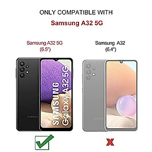 Defencase Samsung Galaxy A32 5G Case, Samsung A32 5G Wallet Case, Premium Durable PU Leather [Magnetic Flip] [Zipper Pocket] [Lanyard Strap Wristlet] [Card Holder] Phone Case for Galaxy A32 5G, Black