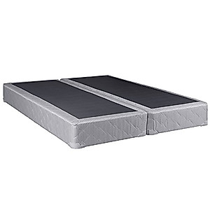 Spinal Solution 8” Fully Assembled High Profile Foundation, Durable Split Wood Traditional Wooden Frame, Sturdy Bedding Mattress Box Springs, King, White