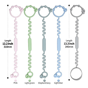 Toy Straps, Pacifier Holder Clip with Self-Adjusting Bayonet, Pure Silicone Material Without BPA; Can Be Used for Teethers, Feeding Bottles, Toys, Baby Cribs, High Chairs(Blue-3ps)