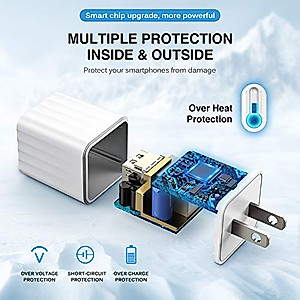 iPhone Charger, [Apple MFi Certified] Fast iPhone Charger 2PACK 6FT Lightning Cable Cord Fast Charging Dual 2 Port Plug USB Wall Charger Compatible with iPhone 14 13 12 11 Pro Max XS XR X 8 Plus iPad