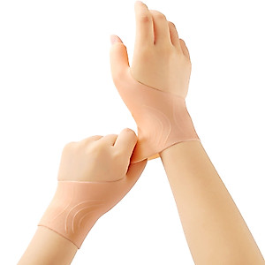 4 Pcs Thumb Braces Thumb Spica Splint Gel Wrist Thumb Support Braces Compression Arthritis Gloves Left and Right Hand Stabilizer for Women Men Tenosynovitis Spasms Arthritis Sprained Joint (Beige)