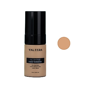 Valeera Full Coverage Soft Matte Oil Control Flawless 24HR Concealer Liquid Waterproof Foundation (104 - Buff Beige)