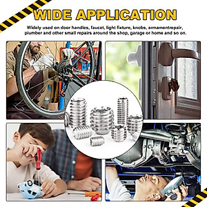 QLOUNI 200pcs M3 M4 M5 M6 M8 Allen Head Socket Hex Grub Screw Set Cup Point Assortment Kit (Metric, 304 Stainless Steel)