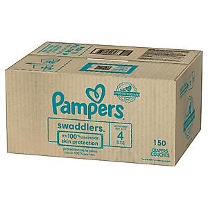 Diapers Size 4, 150 Count - Pampers Swaddlers Disposable Baby Diapers (Packaging & Prints May Vary)