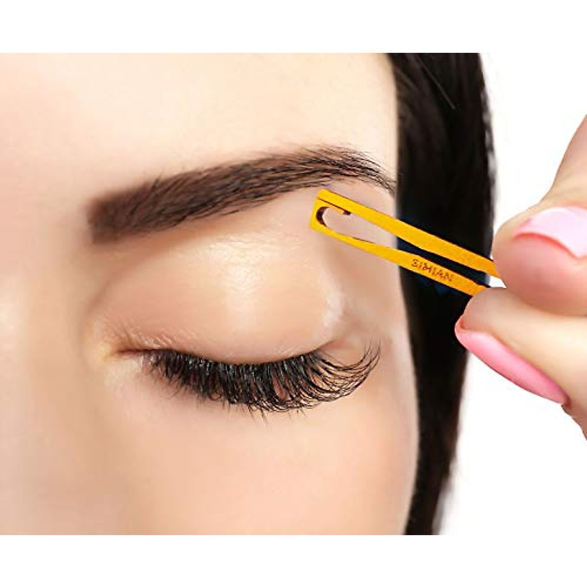 SIMIAN Tweezers - precision tweezers professional quality made in Japan for eyebrow eyelash women and men (Gold)