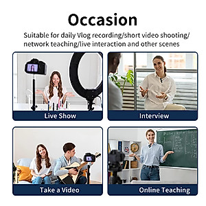 BaoDanRen Wireless Lavalier Microphone,Lavalier Microphone for iPhone Android,2 Pack Professional Lapel Micophone Wireless for Interview Video Podcast Vlog YouTube S12