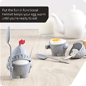 Arthur- Soft or Hard Boiled Egg Cup Holder With a Spoon Included- Knight Design - Kitchen Utensil Decor by Peleg Design