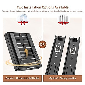 4 Pack Pull Out Cabinet Organizer, Slide Out Drawers for Kitchen Cabinets, Under Sink, Pantry, Bathroom, Cabinet Pull Out Drawers Shelves with Adhesive Nano Film Fixed and Slide Out Rails