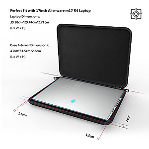 Smatree 17inch Hard Laptop Sleeve Case, Custom Fit for Alienware M17 R4/R3, ASUS ROG Strix Scar 17, Anti-Shock, Water-Resistant, Diamond Pattern