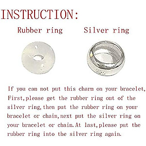 LAMOONY Clip Stopper Charms Sterling Silver Rondelle Spacer Bead for Bracelets (Silver)…
