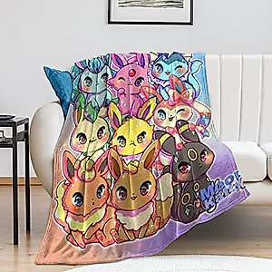 Kuareot Cartoon Throw Blanket Anime Blanket Cozy Warm Fuzzy Fluffy Weighted Blankets, Fits Sofa Chairs Bed Plush for Kids Adults ,40x50 inches