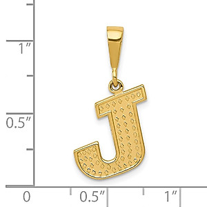 Diamond2Deal 14k Yellow Gold Textured Initial J Charm