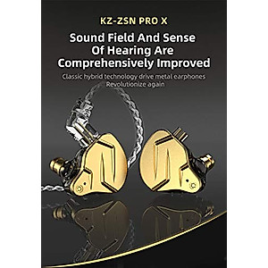 erjigo KZ ZSN PRO X Hybrid Banlance Armature with Dynamic in-Ear Earphone ERJIGO ZSNPROX 1BA+1DD HiFi Headset ZSNPRO X erabuds (Without Mic, Black)