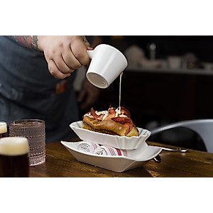 Fortessa Fortaluxe Food Truck Chic Hot Dog Plate, 8.25 x 4-Inch, Set of 4