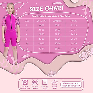 Goldfin Kids Wetsuits for Boys Girls, 2mm Toddler Shorty Wetsuit Youth Neoprene Suit Front Zip Keep Warm for Water Aerobics Diving Surfing Swimming