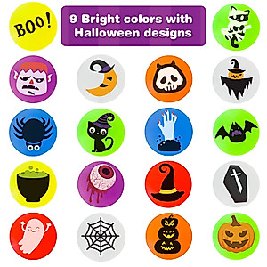 MGparty 90 PCS Halloween Glow in The Dark Bouncy Balls 18 Halloween Theme Designs Bouncing Balls for Kids Girls Boys Halloween Party Favors Supplies Trick or Treating Goodies Bag Gifts Fillers