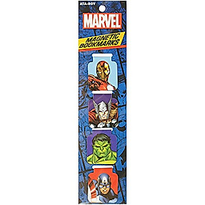 Ata-Boy Avengers Comic Bookmark, Marvel Magnetic Bookmarks (4 Set) Avengers Gifts & Merchandise…
