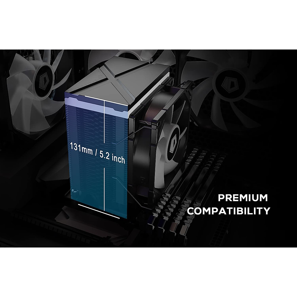 ID-COOLING SE-914-XT ARGB Cooler 131mm Height CPU Air Cooler ARGB Light Sync with Motherboard(5V 3-PIN Connector) 92mm PWM Fan 4 Heatpipes CPU Fan for Intel/AMD, LGA 1700 Compatible for Desktop