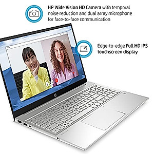 HP 2023 Pavilion 15.6" FHD IPS Touch Laptop Intel 10-Core i7-1255U NVIDIA GeForce MX550 2GB GDDR6 32GB DDR4 2TB NVMe SSD HDMI WiFi AC USB-C Backlit Keyboard Webcam Windows 10 Pro w/RE Accessories