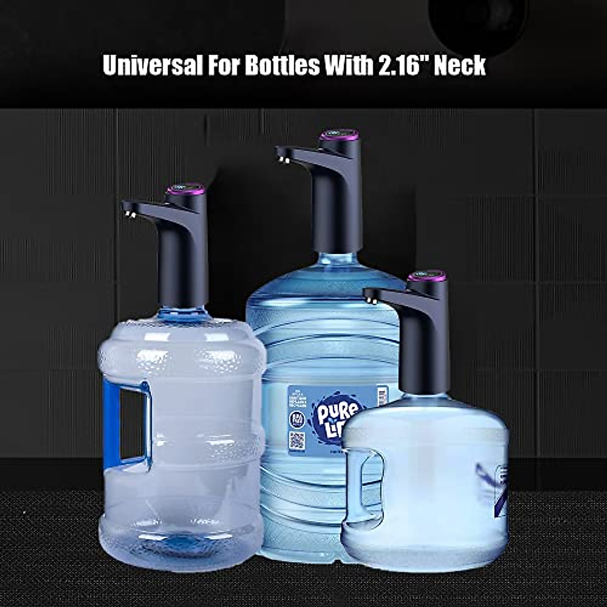 GOLDEN DEER Water Dispenser for 5 Gallon Bottle,Portable 5 Gallon Water Dispenser,Universal Water Dispenser for 2.5、3 and 5 Gallon Bottles USB Charging Water Bottle Pump