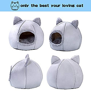 Ozgkee Small Cat Tent Pet Bed Semi Closed Warm Pet Nest Comfortable Pet Bed Winter Plush Kennel (660)